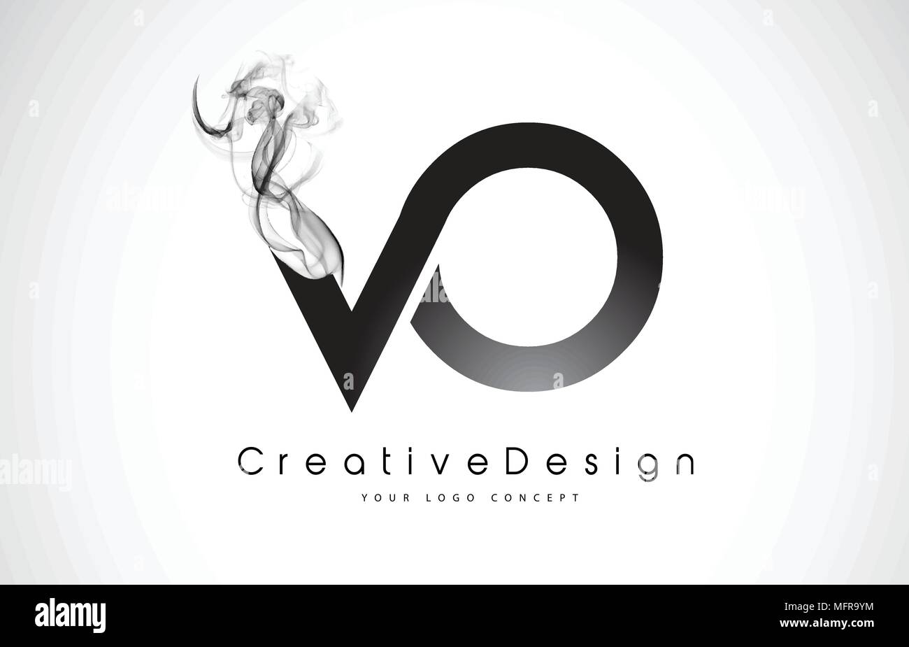 VO Letter Logo Design with Black Smoke. Creative Modern Smoke Letters ...
