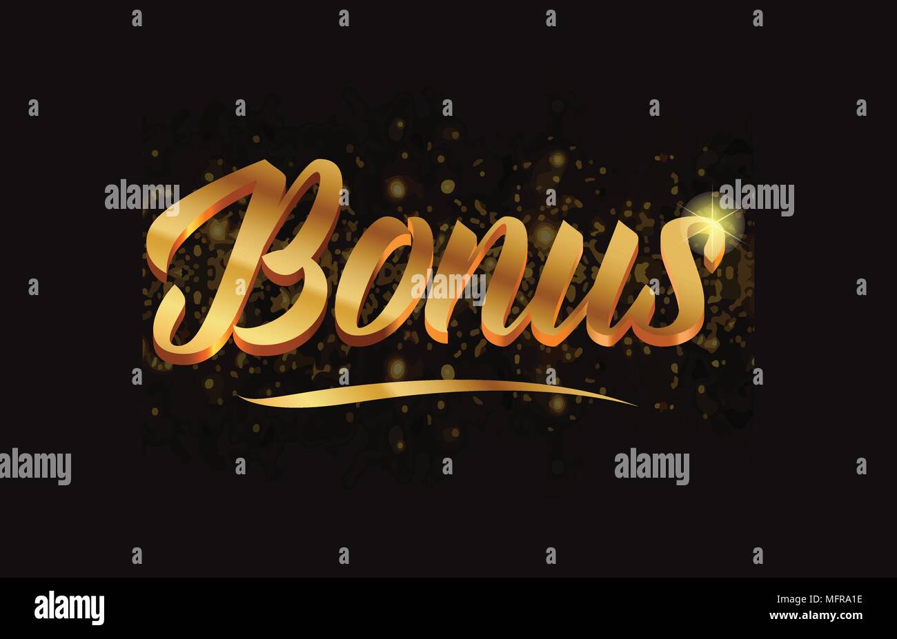 bonus gold word text with sparkle and glitter background suitable for ...