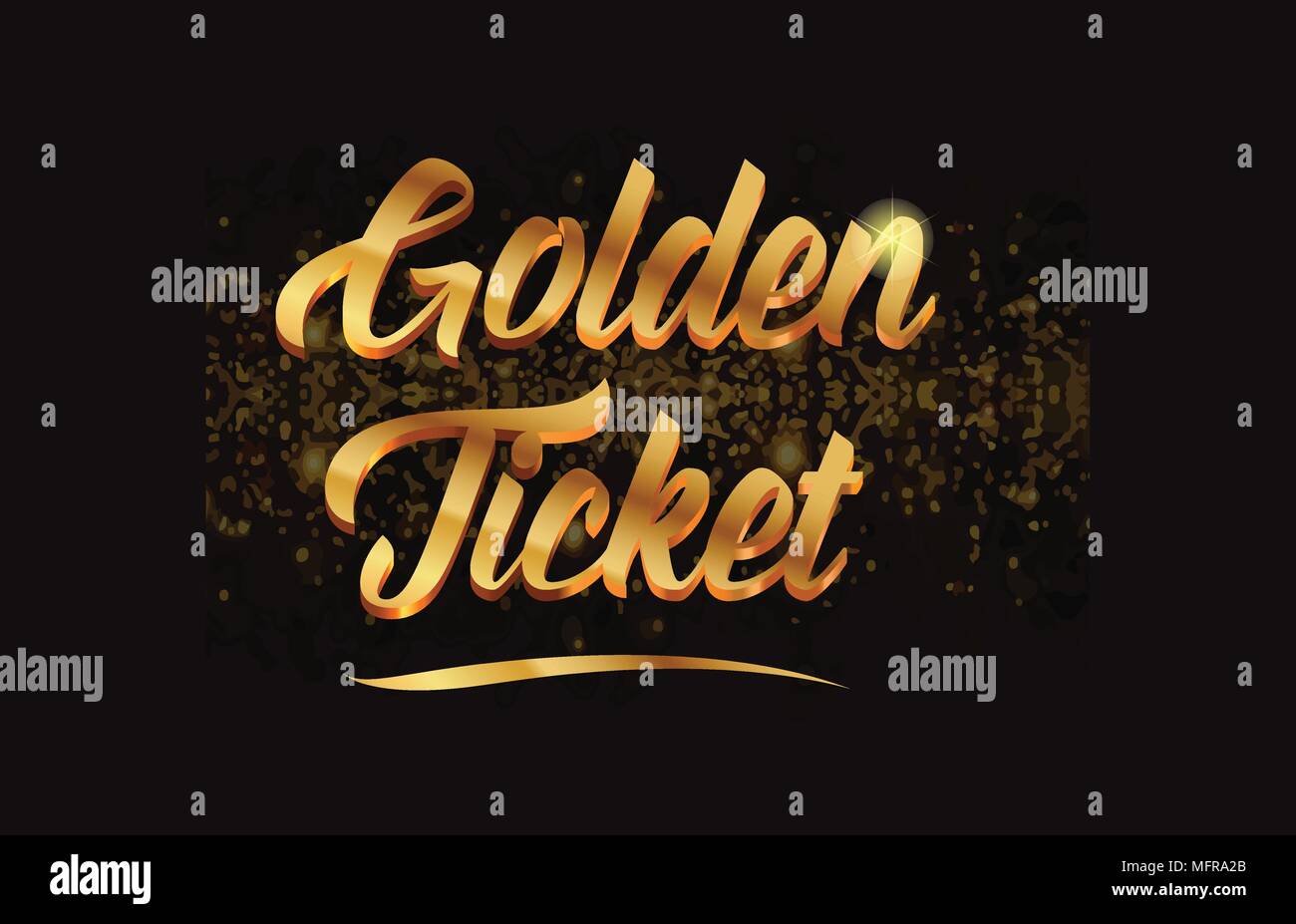 golden ticket gold word text with sparkle and glitter background ...
