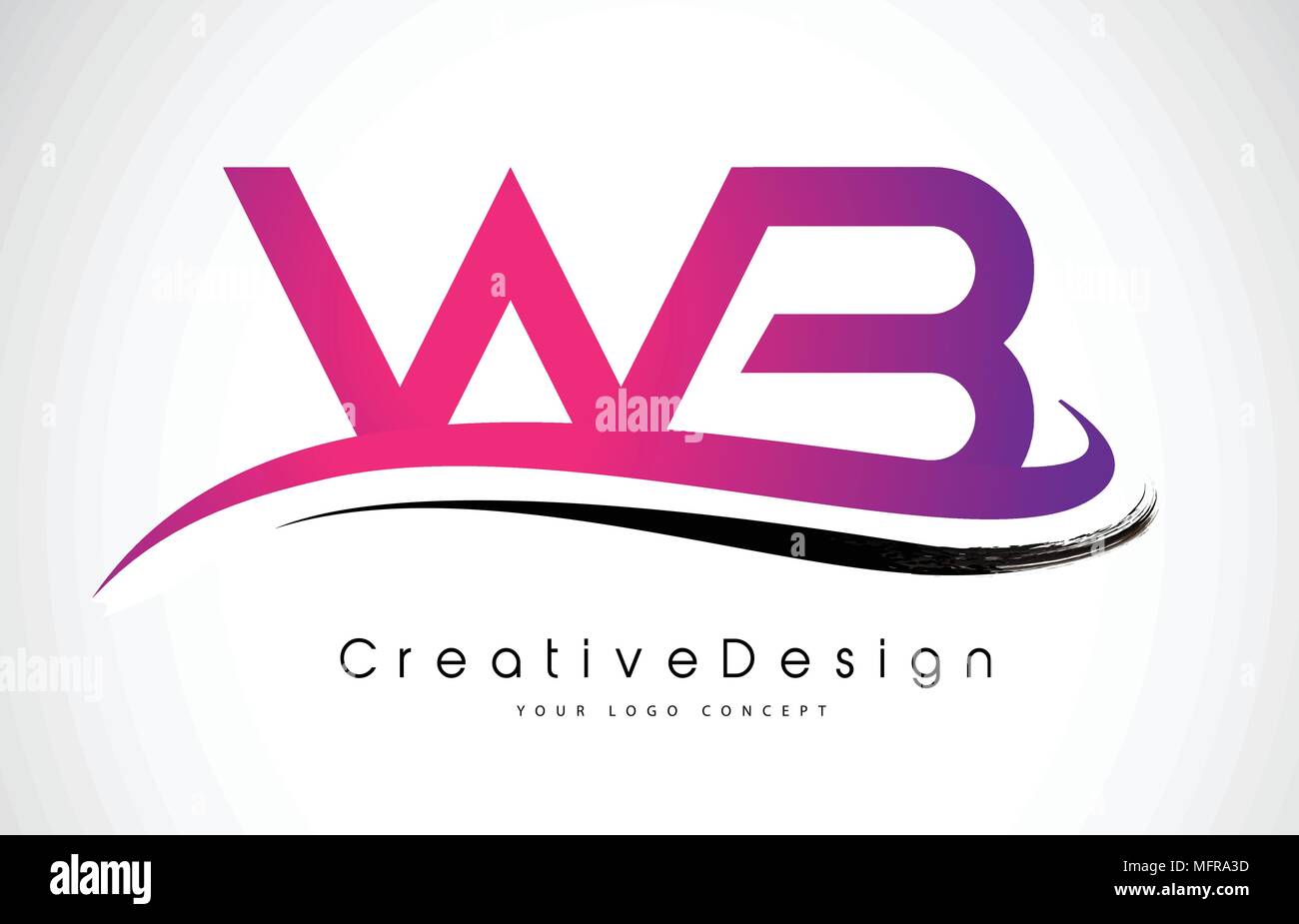 WB W B Letter Logo Design in Black Colors. Creative Modern Letters ...