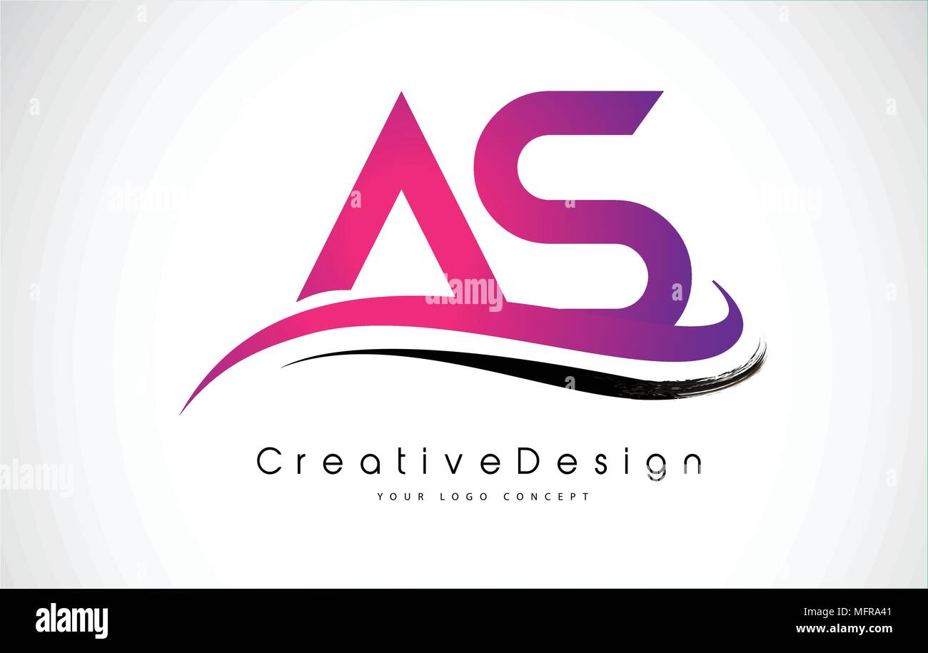 AS Letter Logo Design in Black Colors. Creative Modern Letters Vector ...