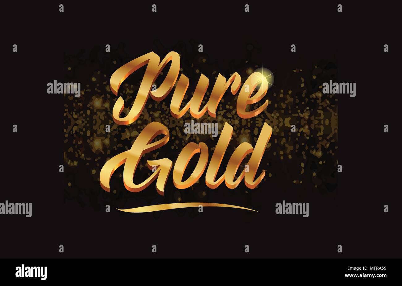 pure gold gold word text with sparkle and glitter background suitable ...