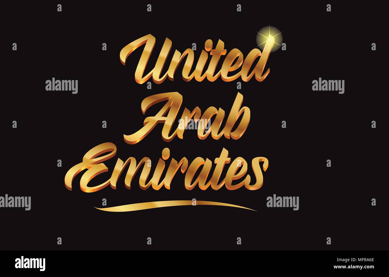 united arab emirates gold word text with sparkle and glitter background ...
