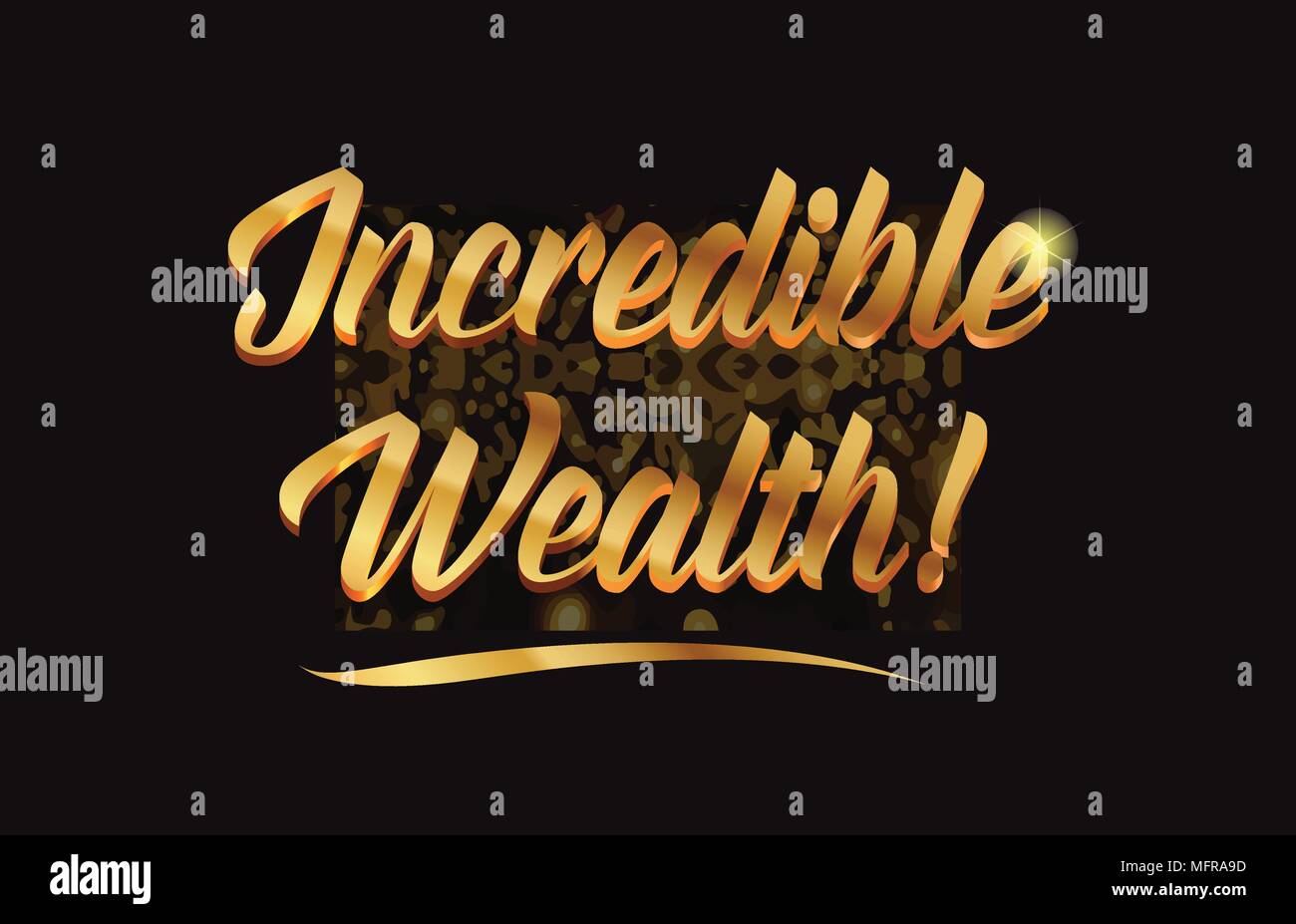 incredible wealth gold word text with sparkle and glitter background ...
