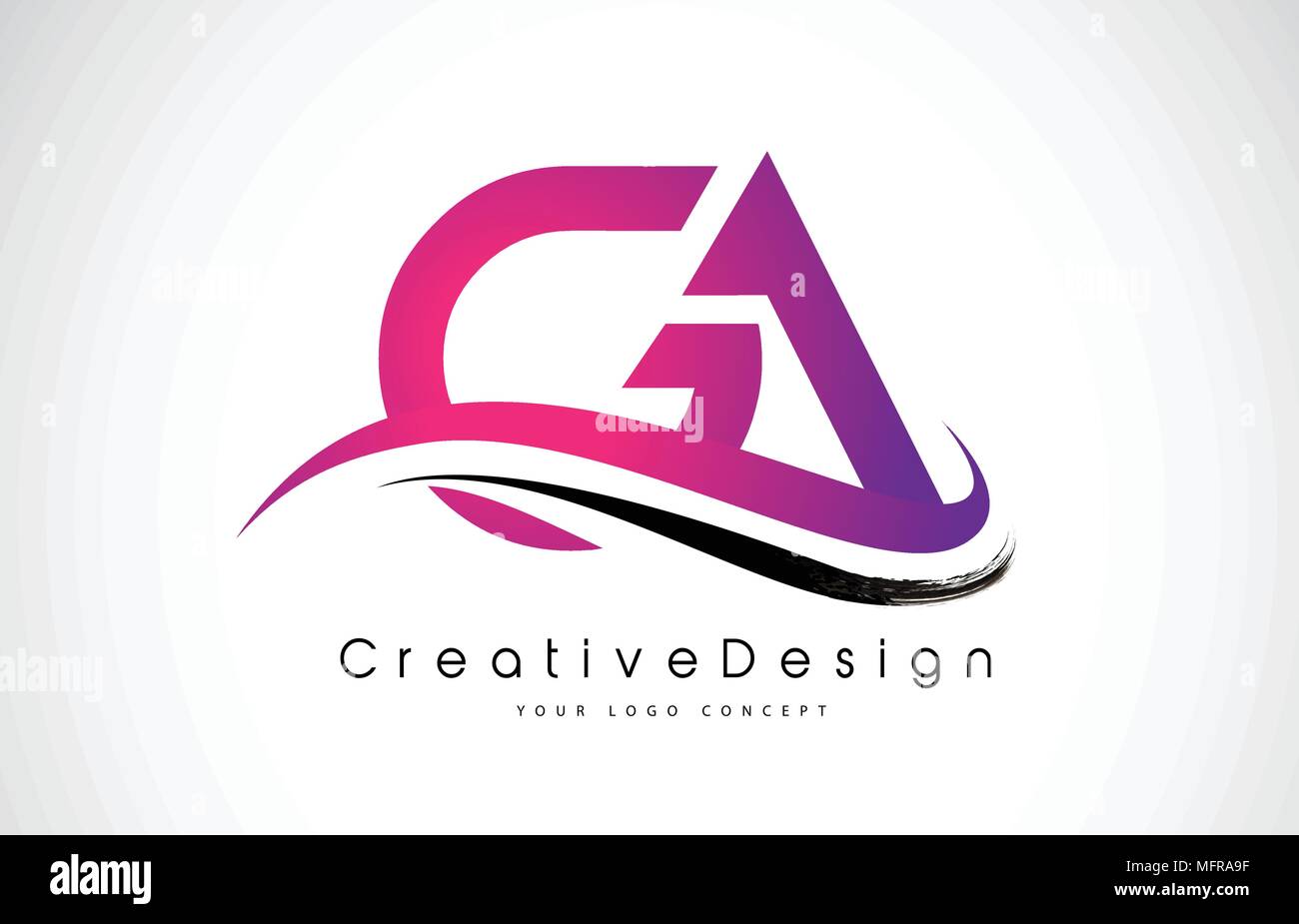 GA G A Letter Logo Design in Black Colors. Creative Modern Letters ...