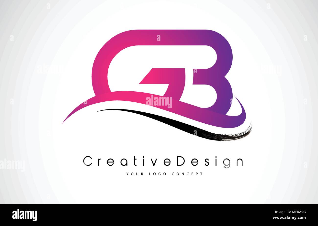 GB G B Letter Logo Design in Black Colors. Creative Modern Letters ...