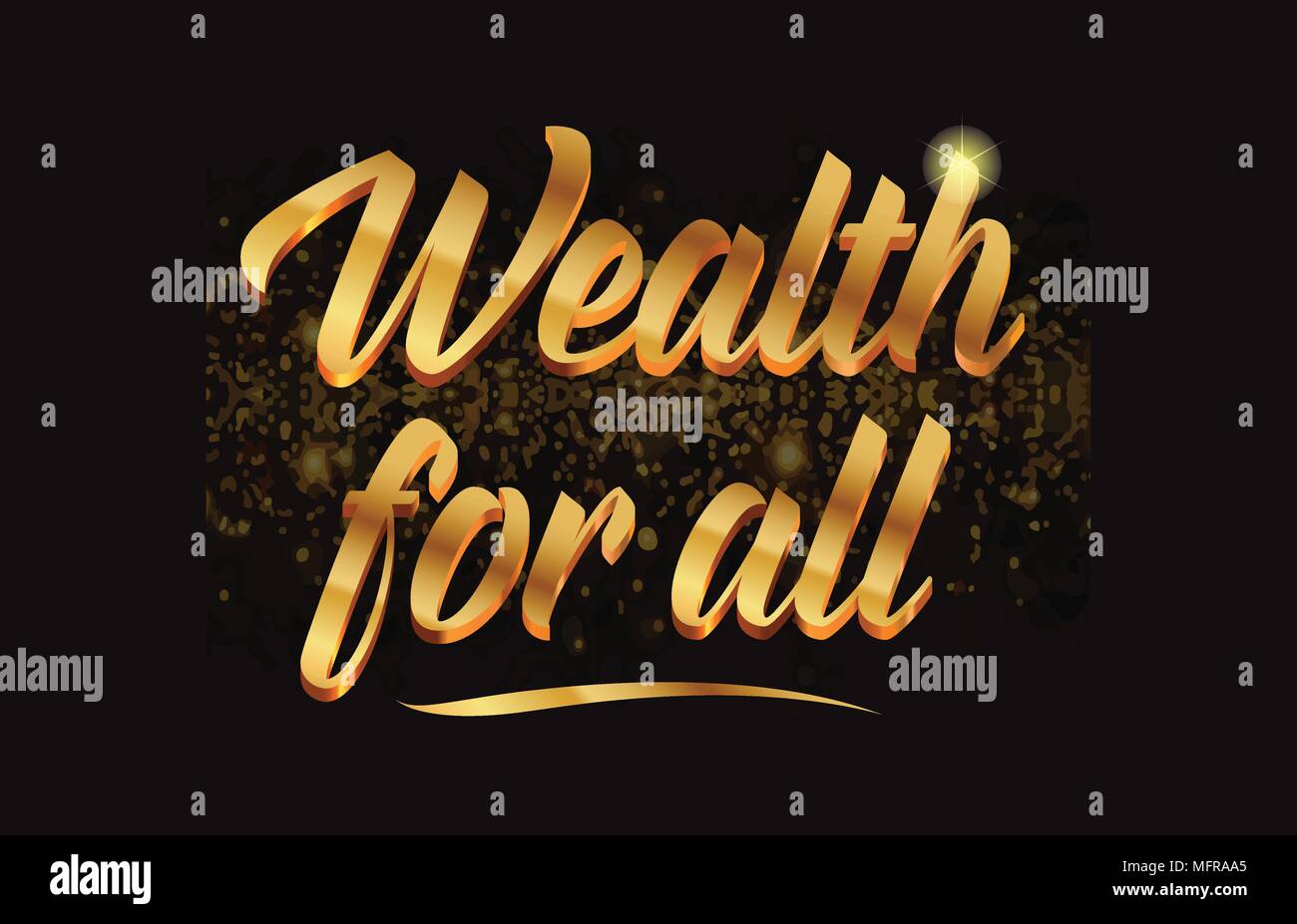 wealth for all gold word text with sparkle and glitter background ...