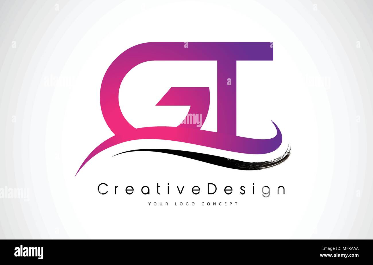 GT G T Letter Logo Design in Black Colors. Creative Modern Letters ...