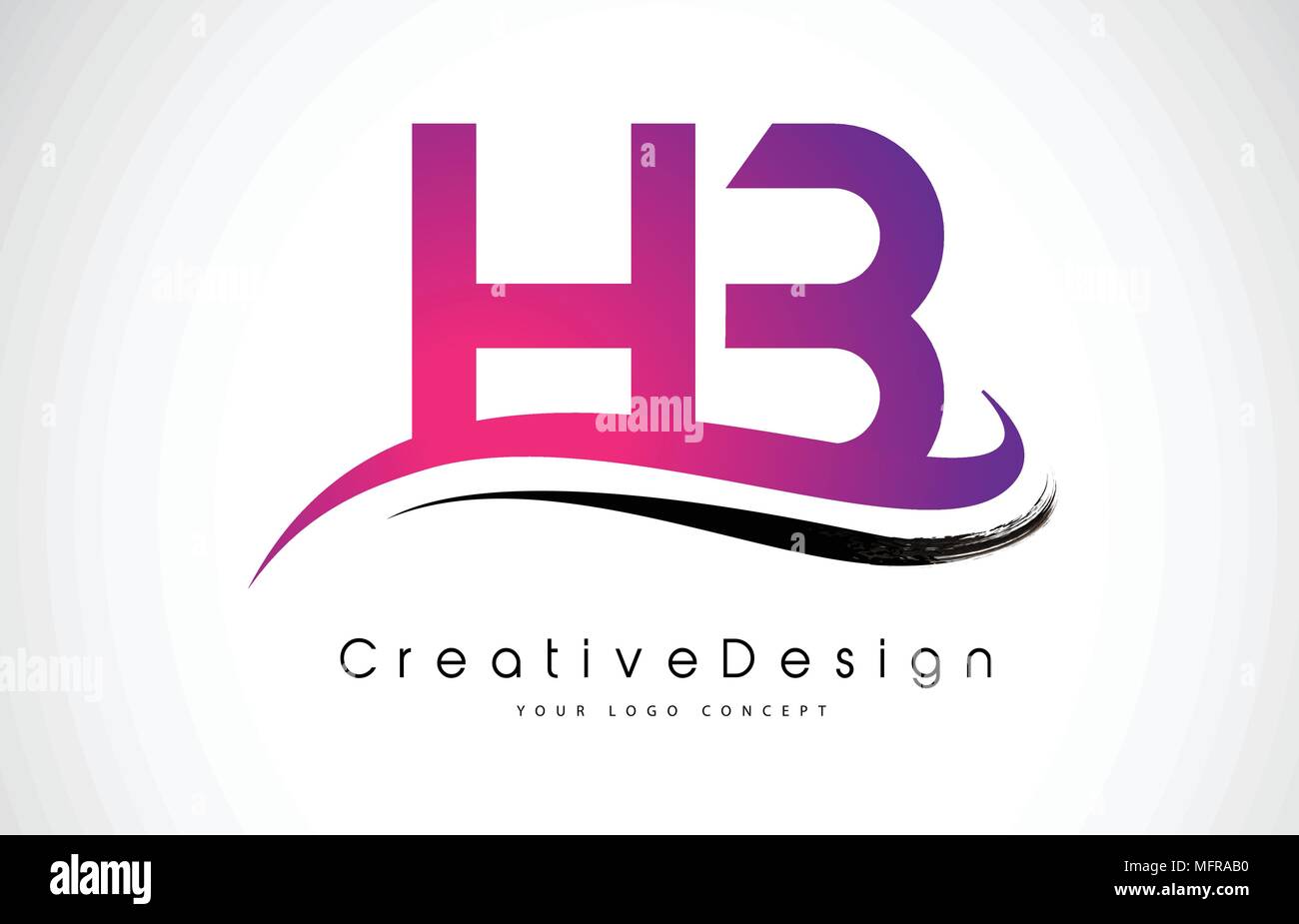 HB H B Letter Logo Design in Black Colors. Creative Modern Letters ...
