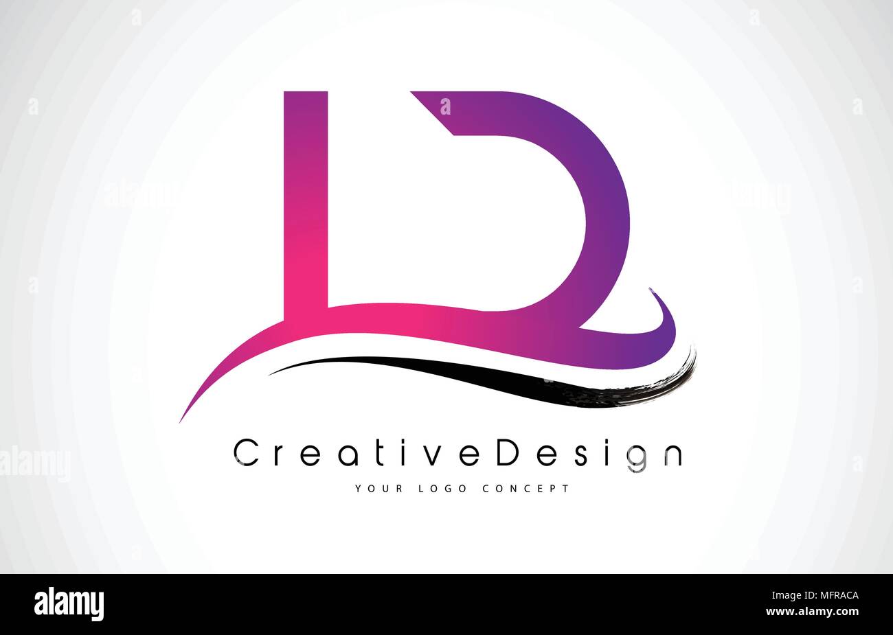 LD L D Letter Logo Design in Black Colors. Creative Modern Letters ...