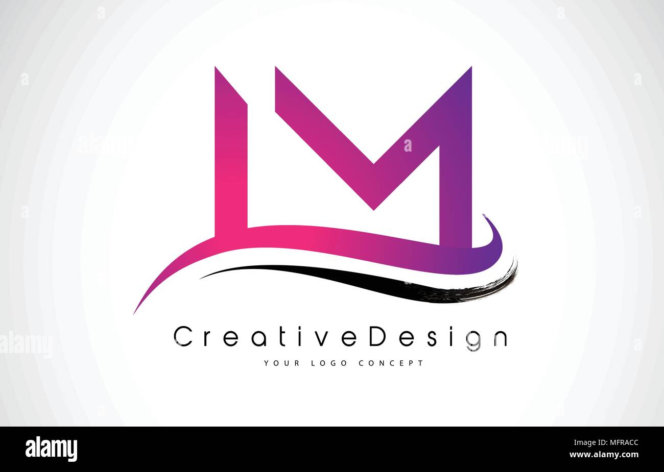 LM L M Letter Logo Design in Black Colors. Creative Modern Letters ...