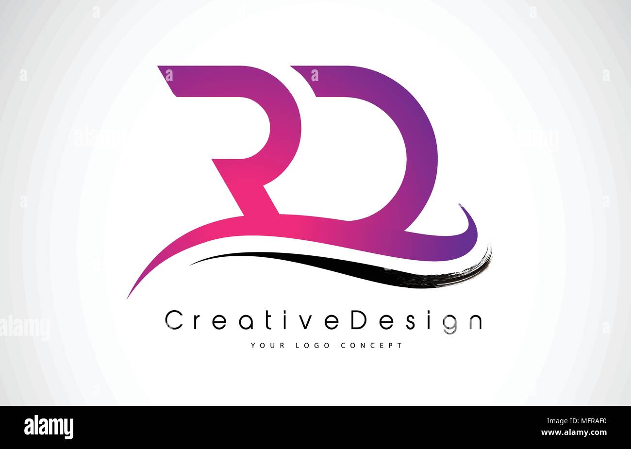 RD R D Letter Logo Design in Black Colors. Creative Modern Letters ...