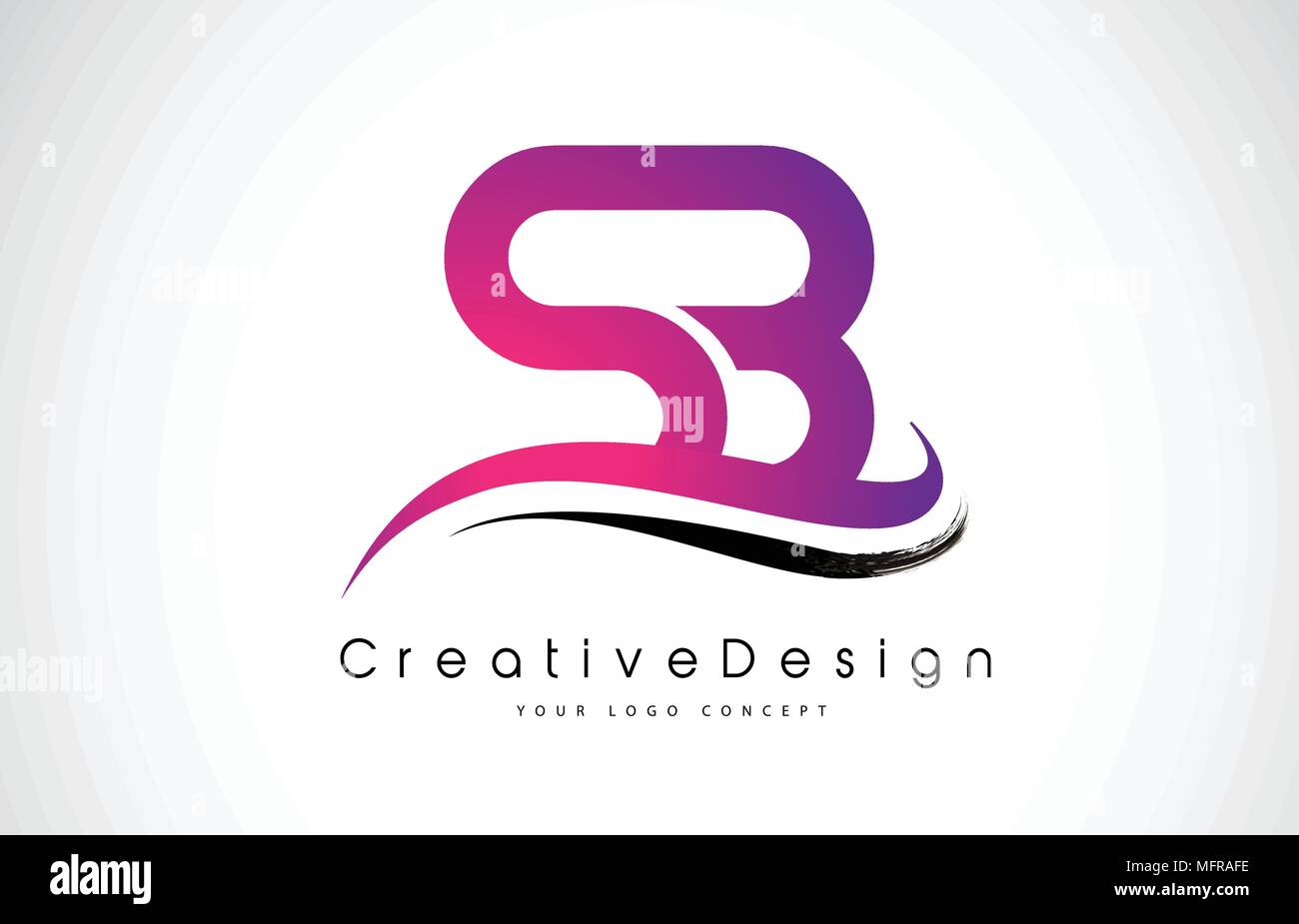 SB S B Letter Logo Design in Black Colors. Creative Modern Letters ...