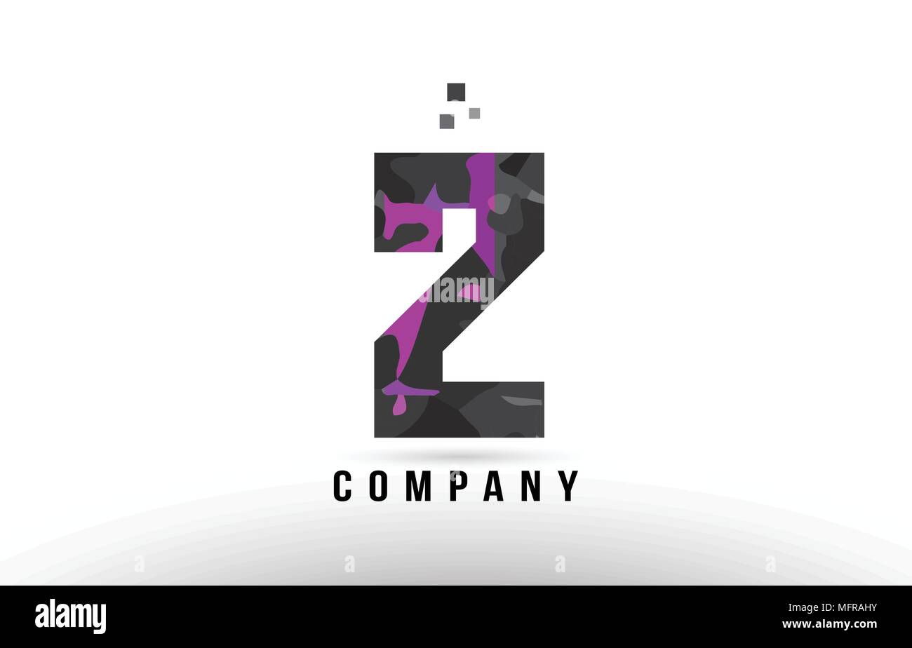 purple black number 2 logo design suitable for a company or business ...