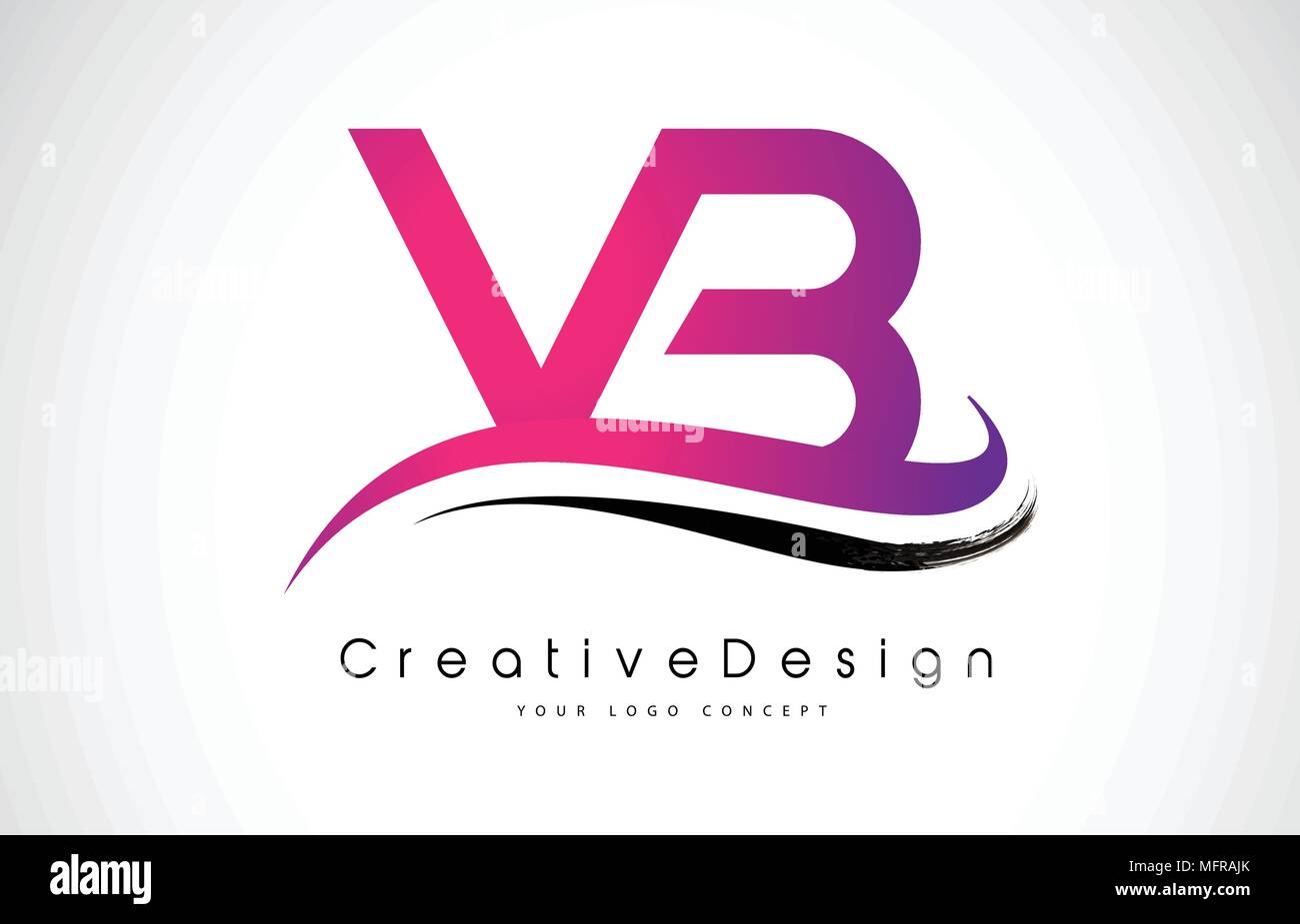 VB V B Letter Logo Design in Black Colors. Creative Modern Letters ...