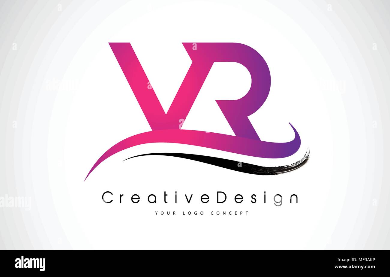 VR V R Letter Logo Design in Black Colors. Creative Modern Letters ...