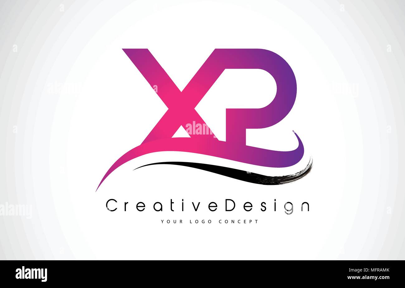 XP X P Letter Logo Design in Black Colors. Creative Modern Letters ...