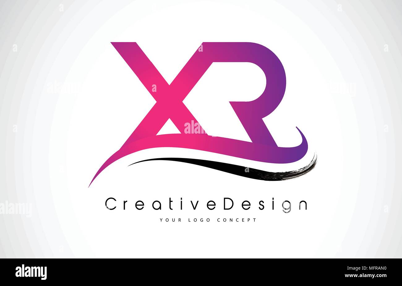 XR X R Letter Logo Design in Black Colors. Creative Modern Letters ...