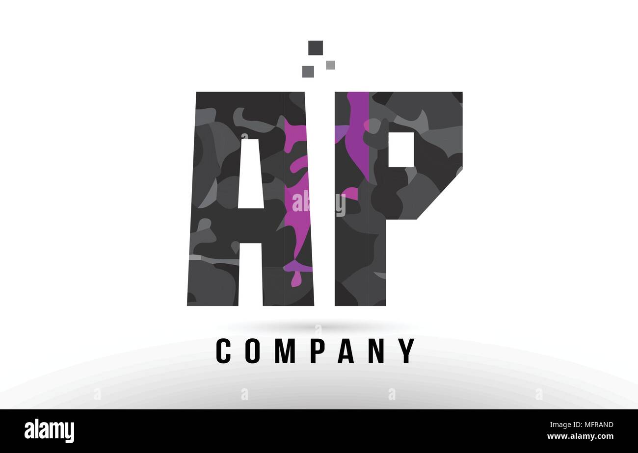 purple black alphabet letter ap a p logo combination design suitable ...