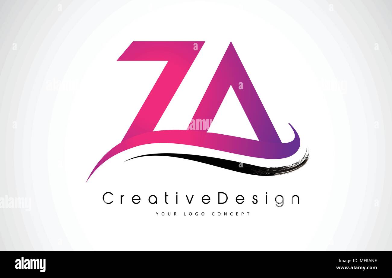 ZA Z A Letter Logo Design in Black Colors. Creative Modern Letters ...