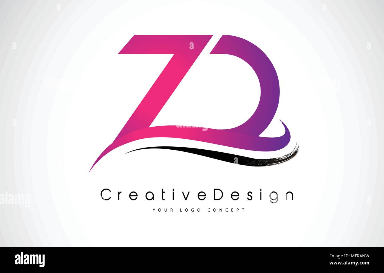 ZD Z D Letter Logo Design in Black Colors. Creative Modern Letters ...