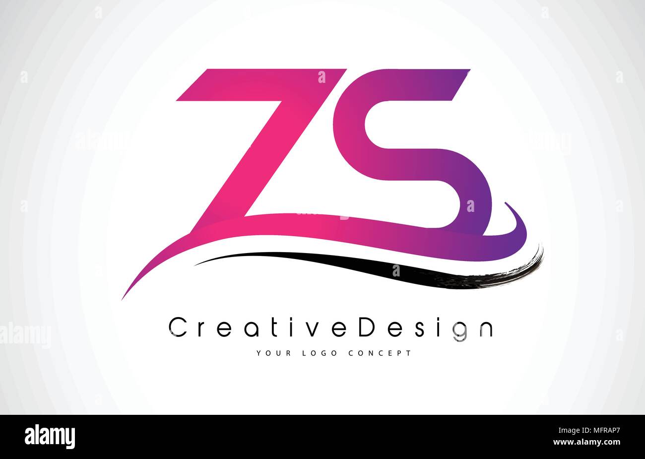 ZS Z S Letter Logo Design in Black Colors. Creative Modern Letters ...