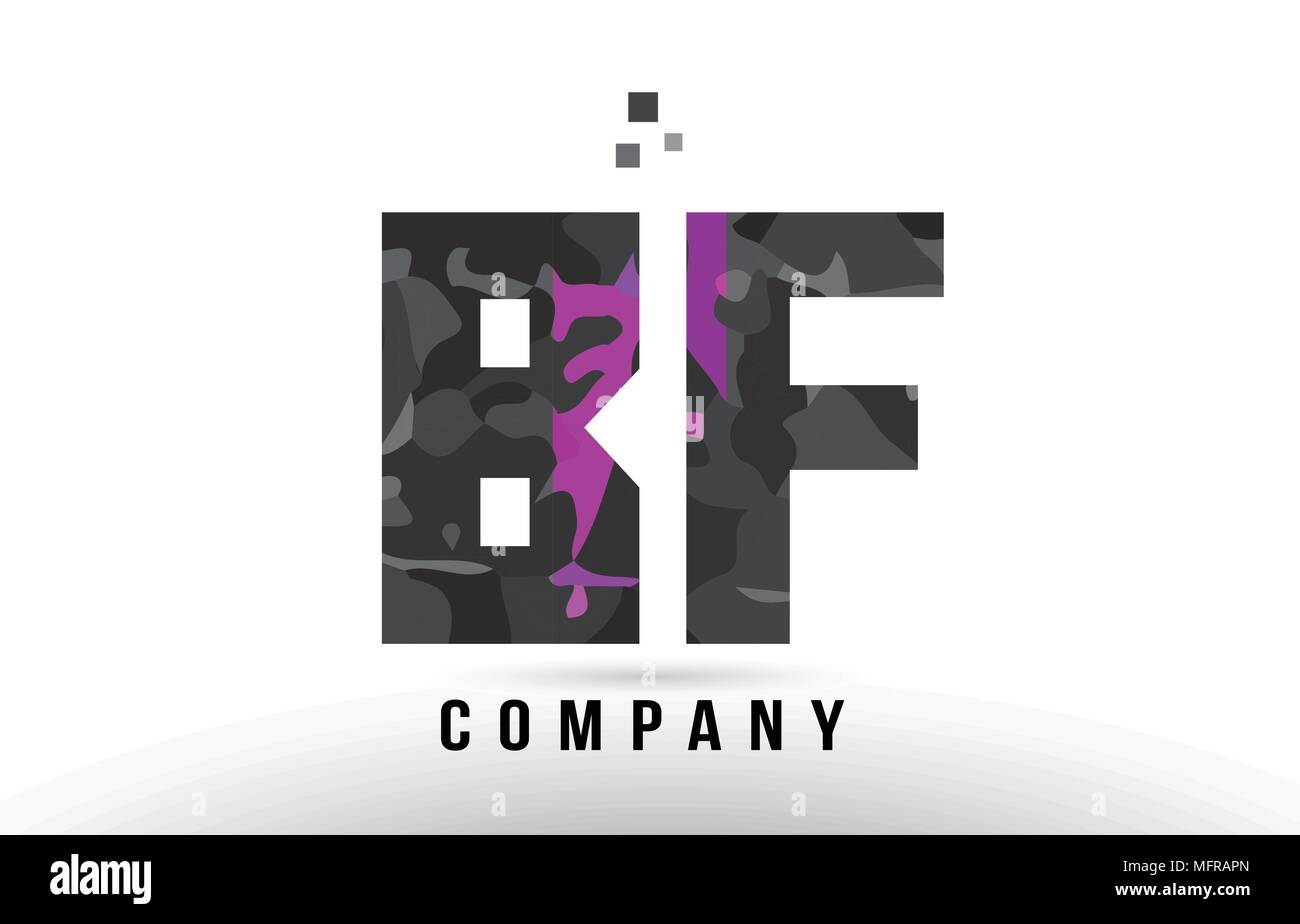 purple black alphabet letter bf b f logo combination design suitable ...