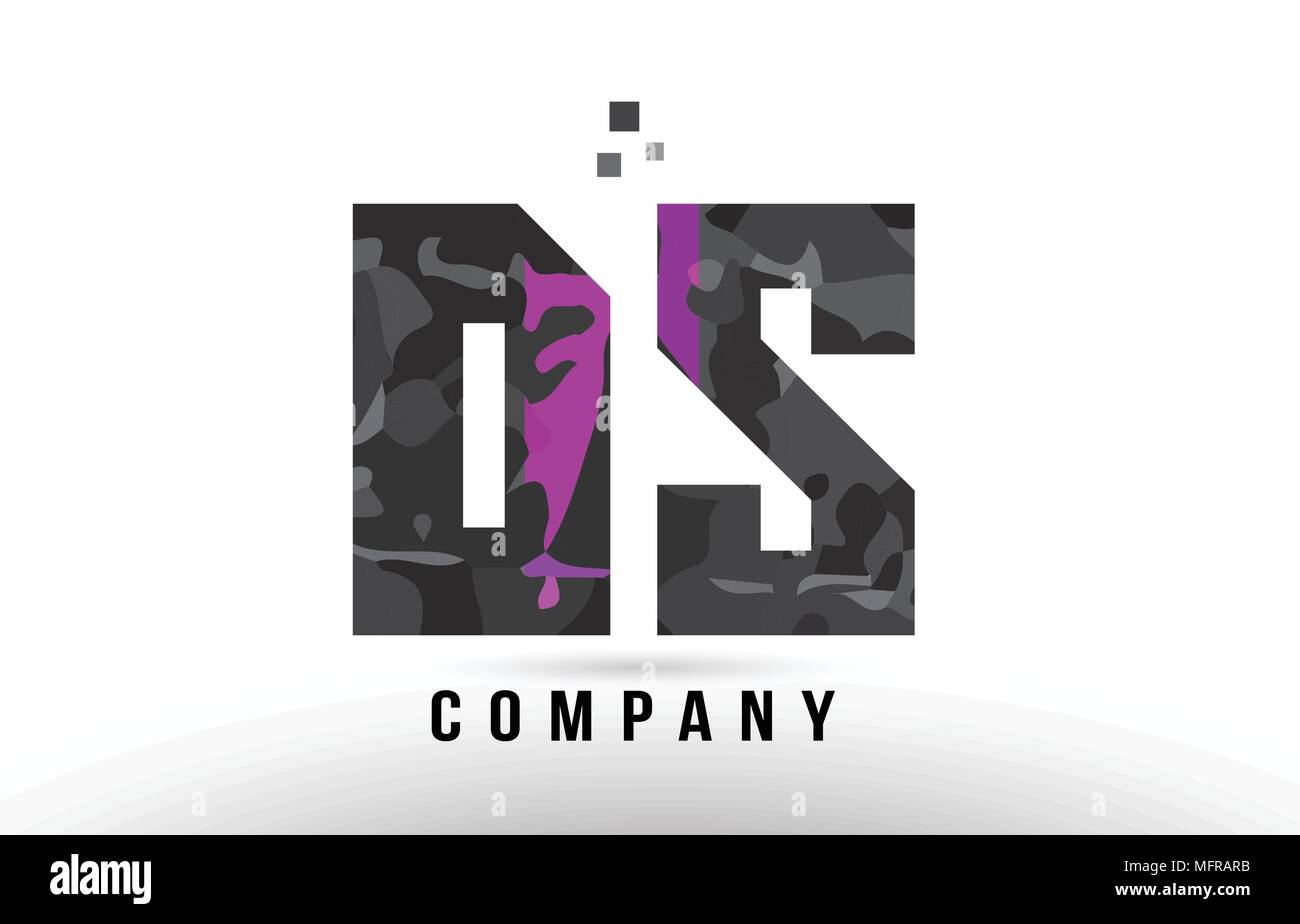 purple black alphabet letter ds d s logo combination design suitable ...