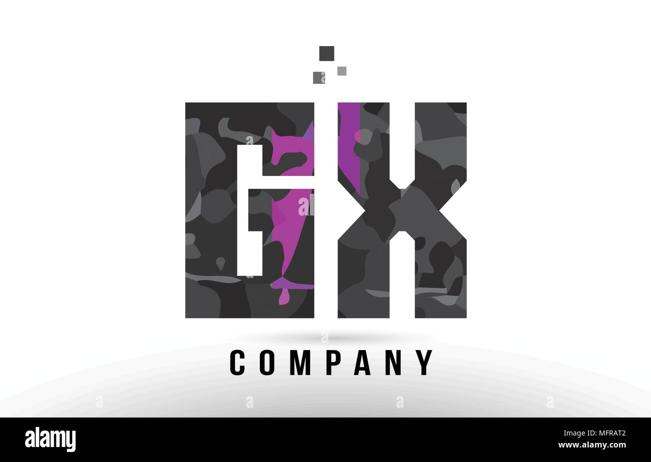 purple black alphabet letter gx g x logo combination design suitable ...