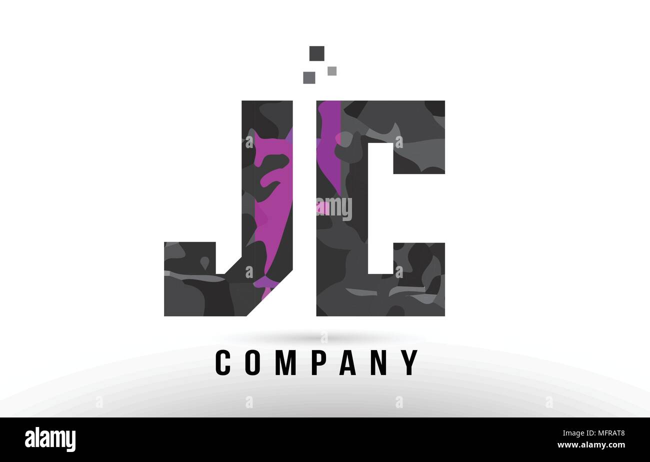 purple black alphabet letter jc j c logo combination design suitable ...