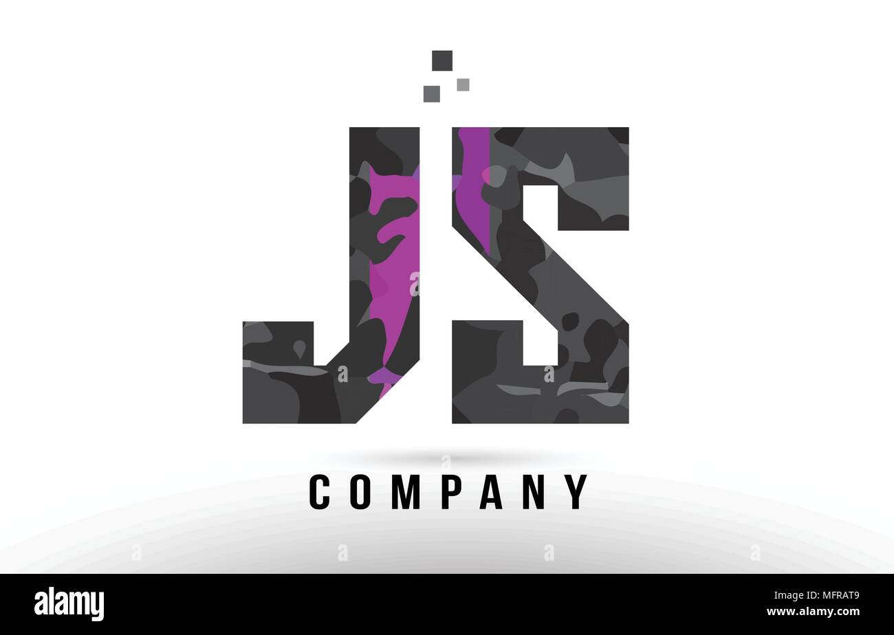 purple black alphabet letter js j s logo combination design suitable ...