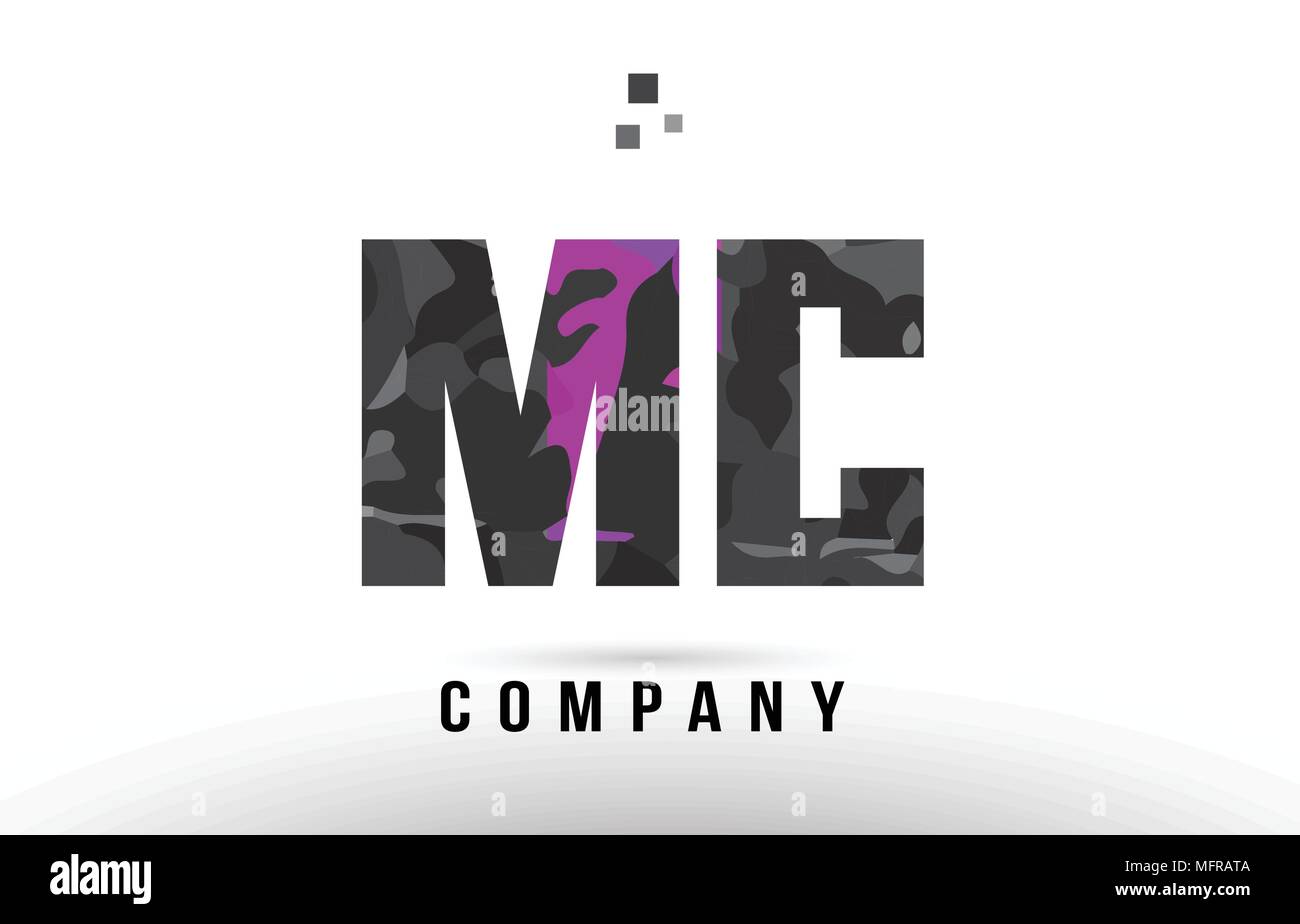 purple black alphabet letter mc m c logo combination design suitable ...