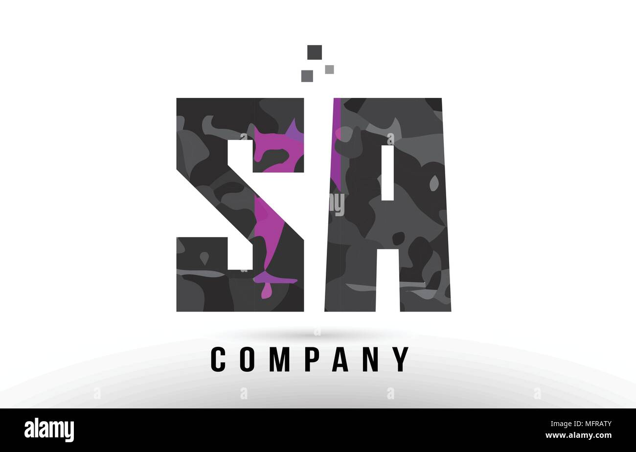 purple black alphabet letter sa s a logo combination design suitable ...