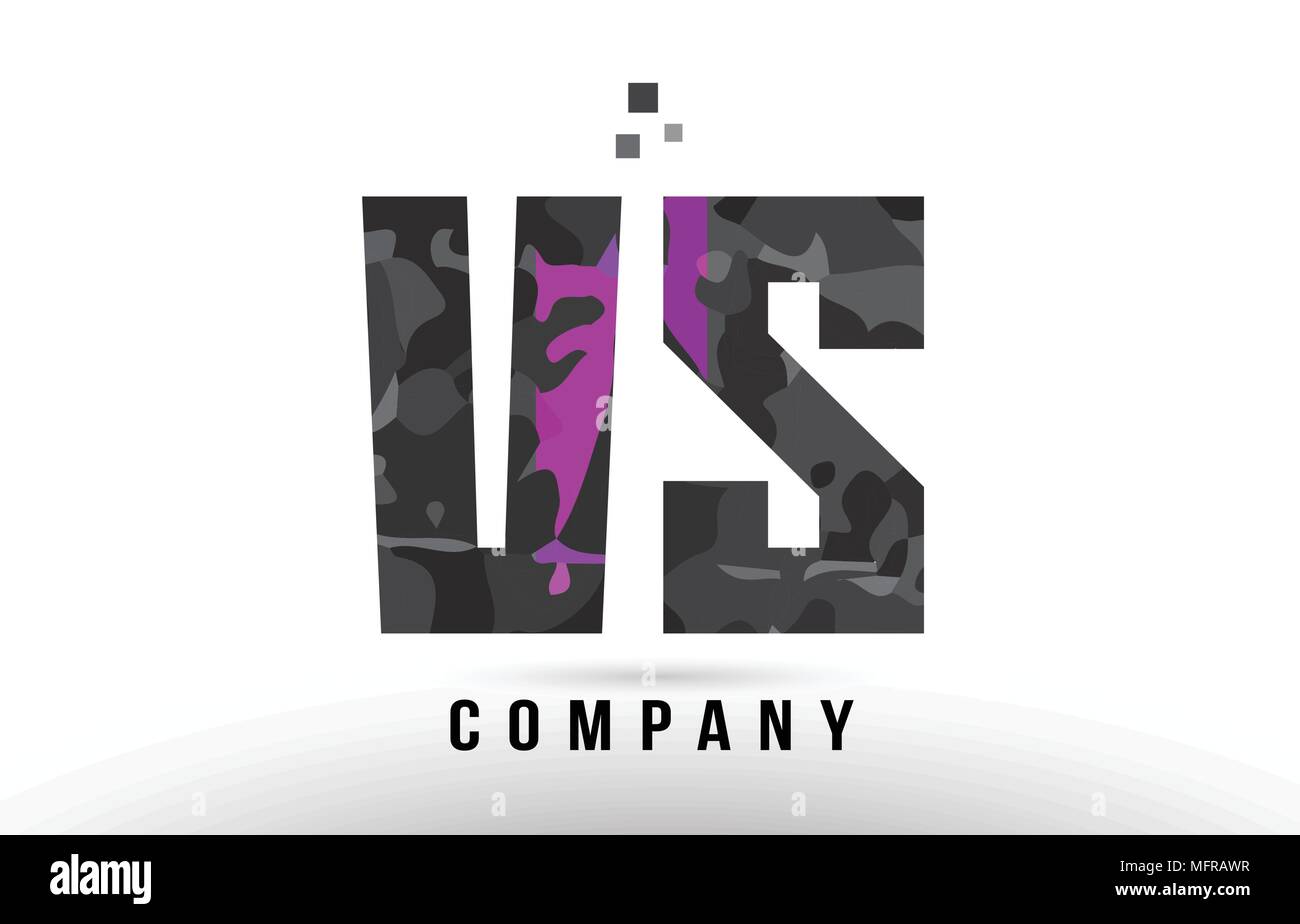 purple black alphabet letter vs v s logo combination design suitable ...