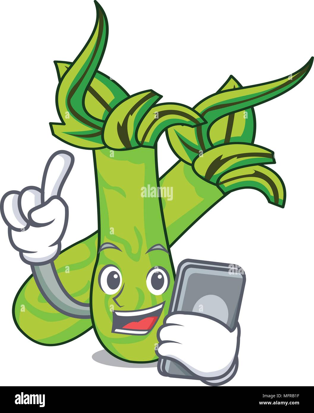With phone wasabi character cartoon style vector illustration Stock ...