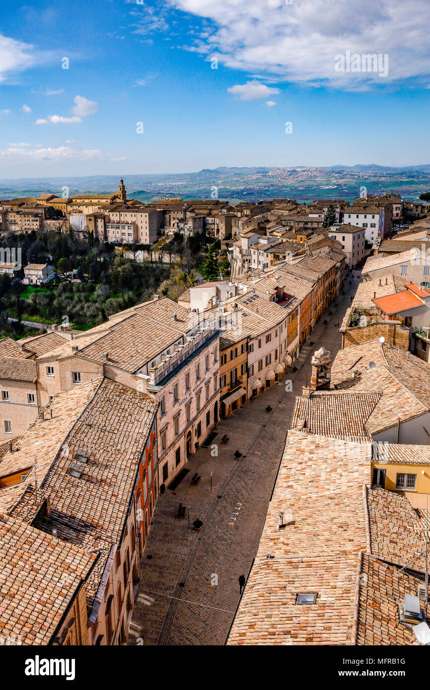 Italy Marche Recanati: view of the village Stock Photo - Alamy