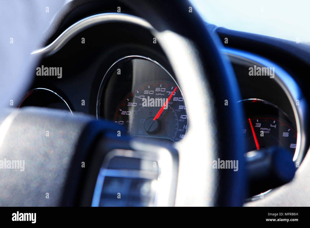Modern car speedometer close up Stock Photo - Alamy