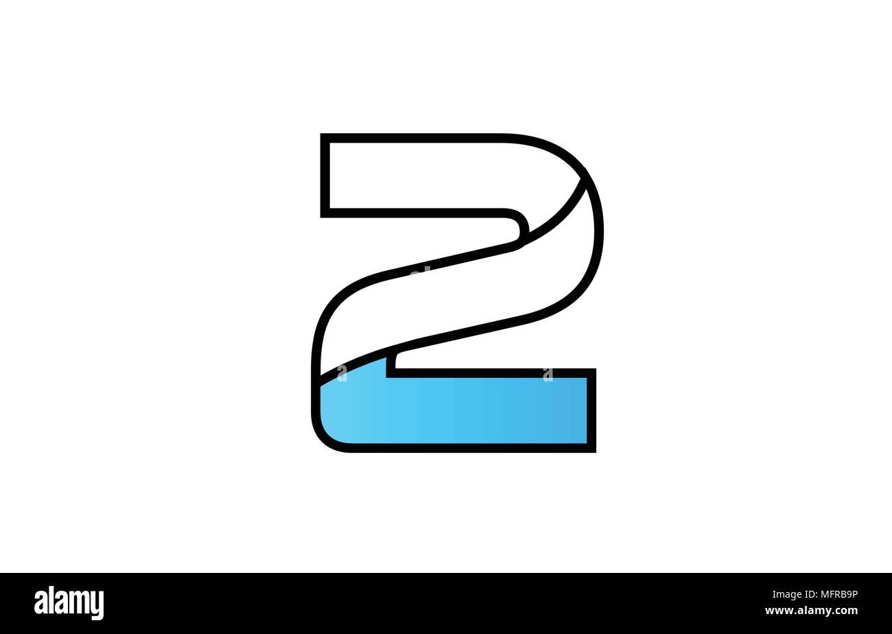 number 2 two logo design with black border and blue color suitable for ...