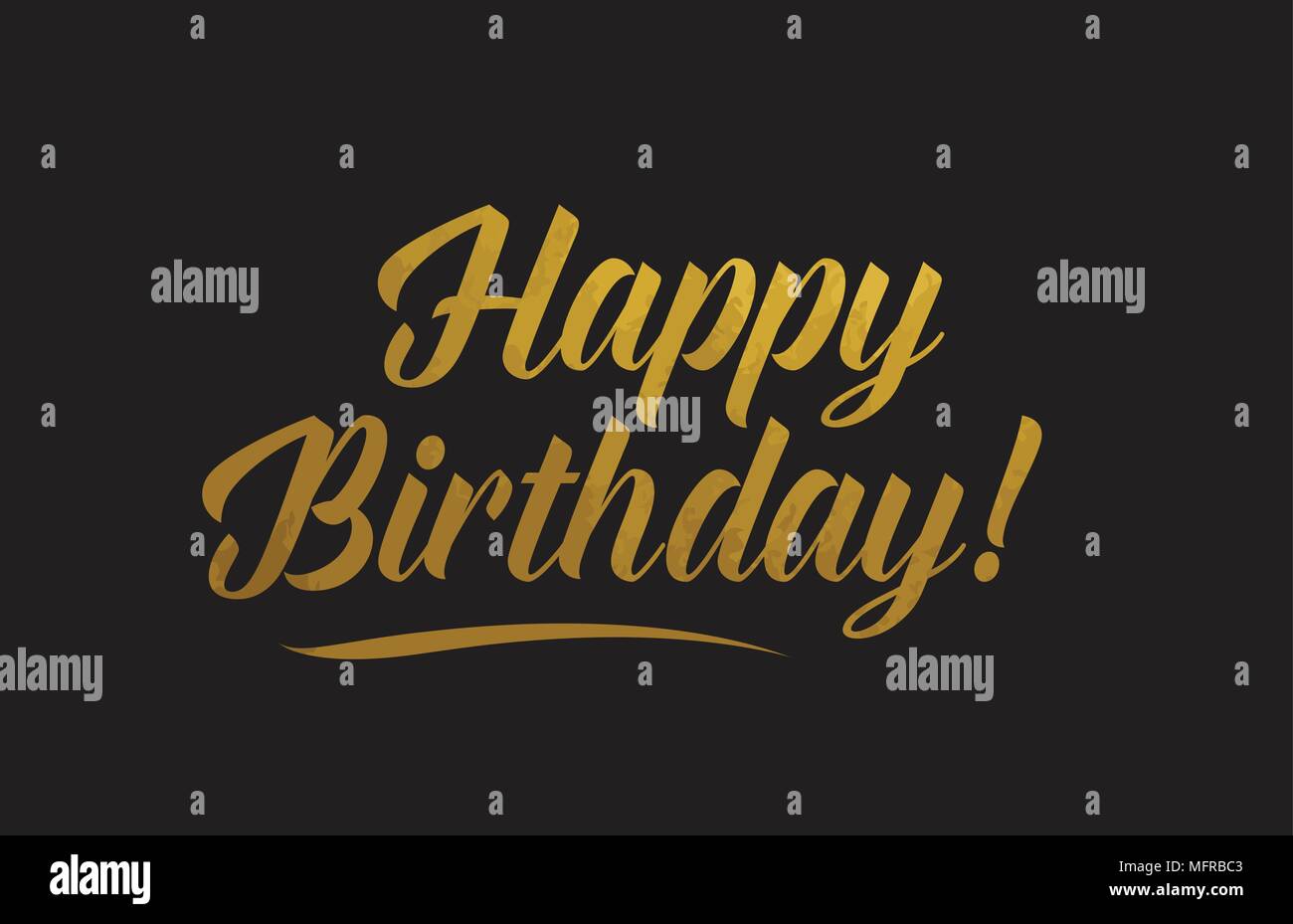 Happy birthday golden handwritten lettering hi-res stock photography ...
