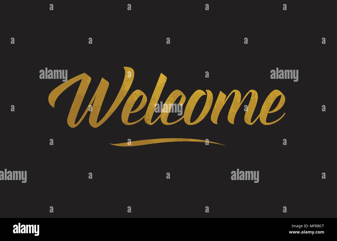 Welcome gold golden word texture text suitable for card, brochure or ...