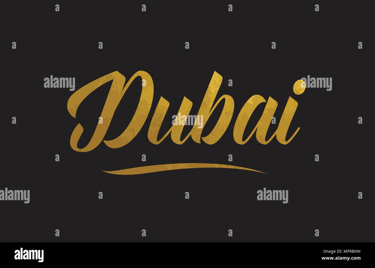 Dubai gold golden word texture text suitable for card, brochure or ...