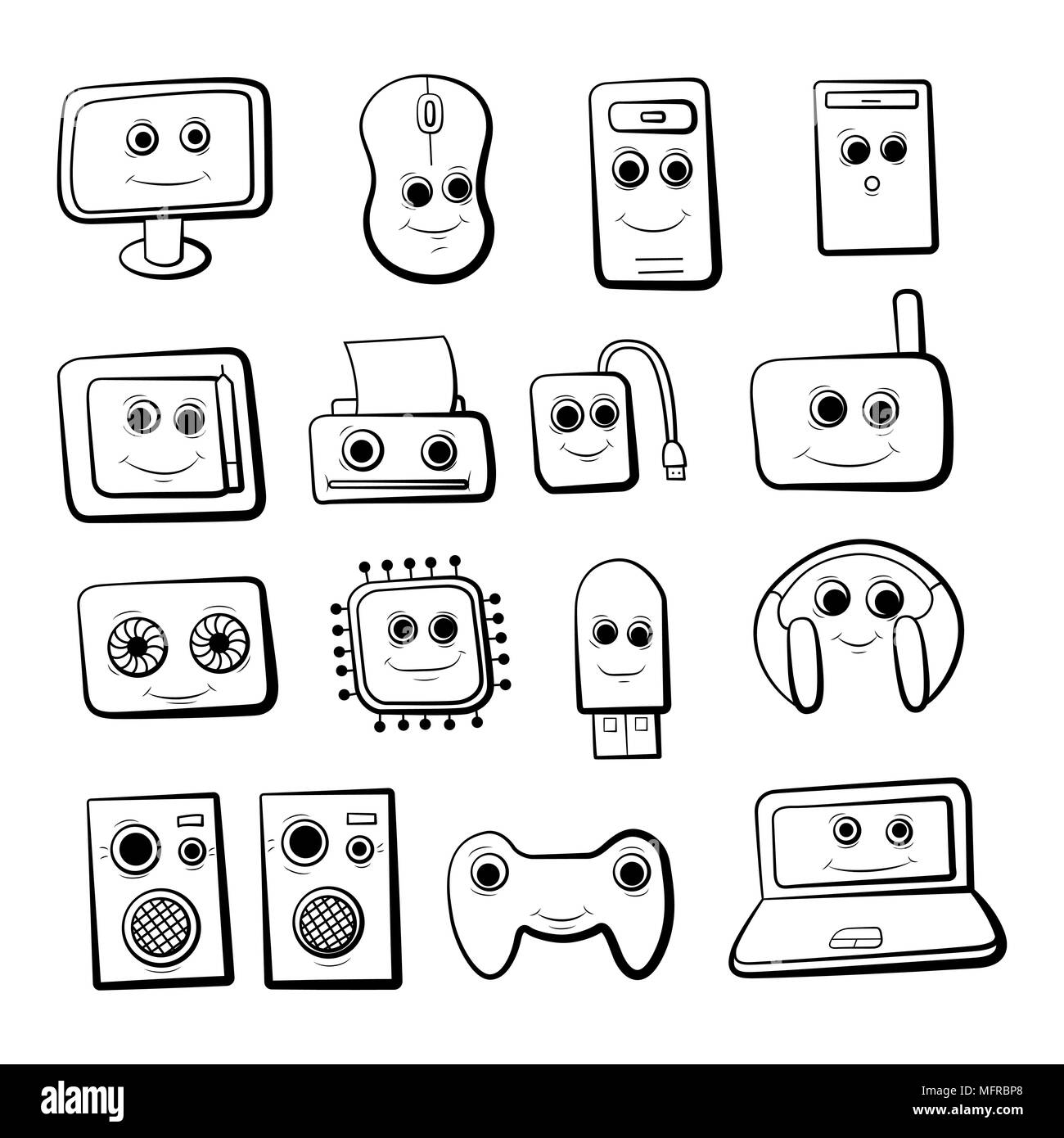 Laptop processor icon cartoon hi-res stock photography and images - Alamy