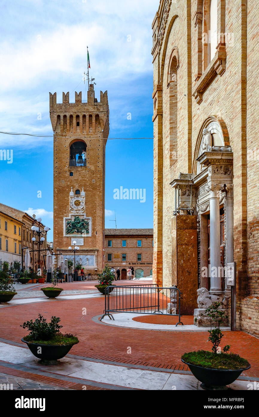 Italy Marche Recanati: Tower of the Village Stock Photo - Alamy
