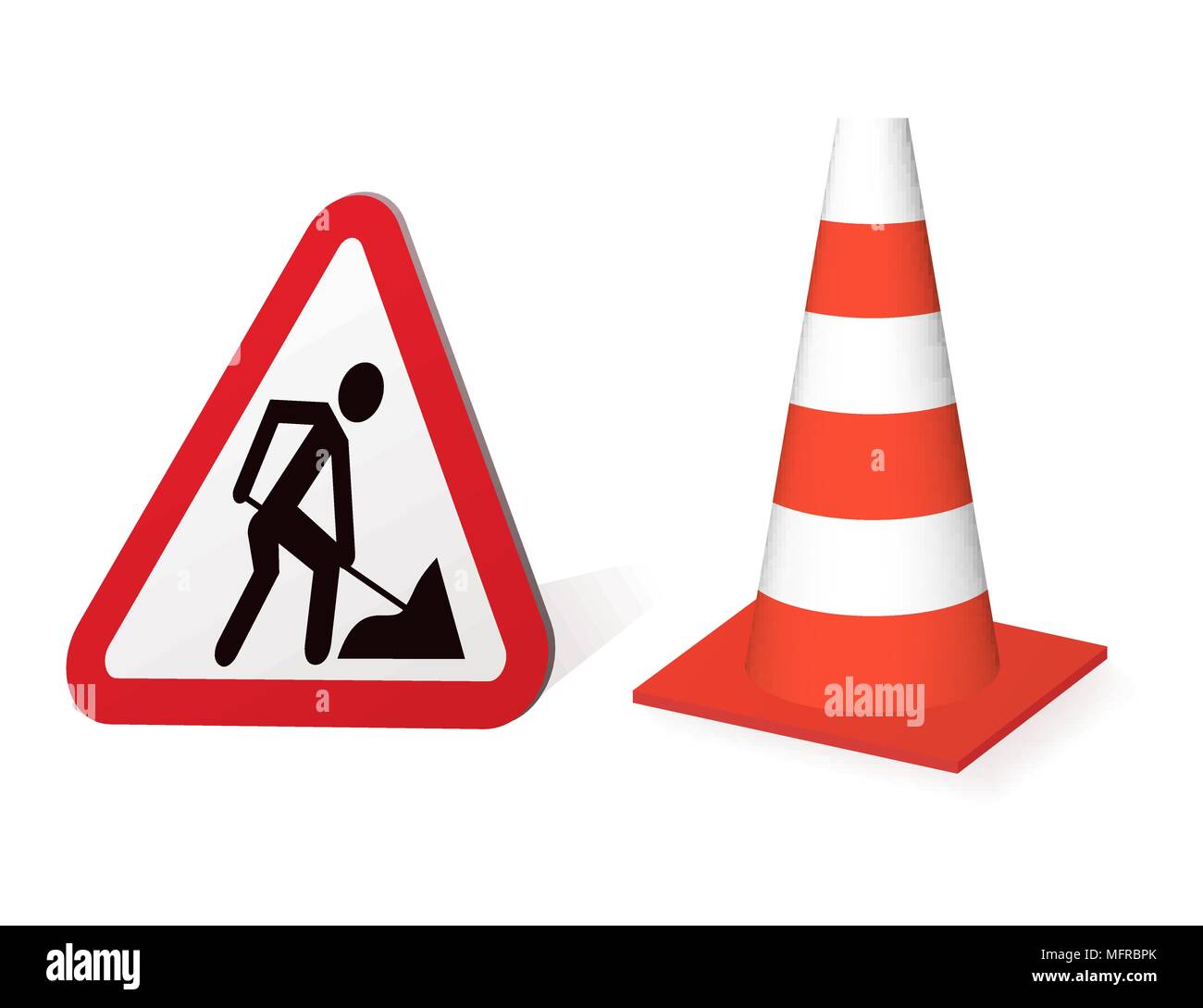 Road sign road repair Stock Vector Image & Art - Alamy