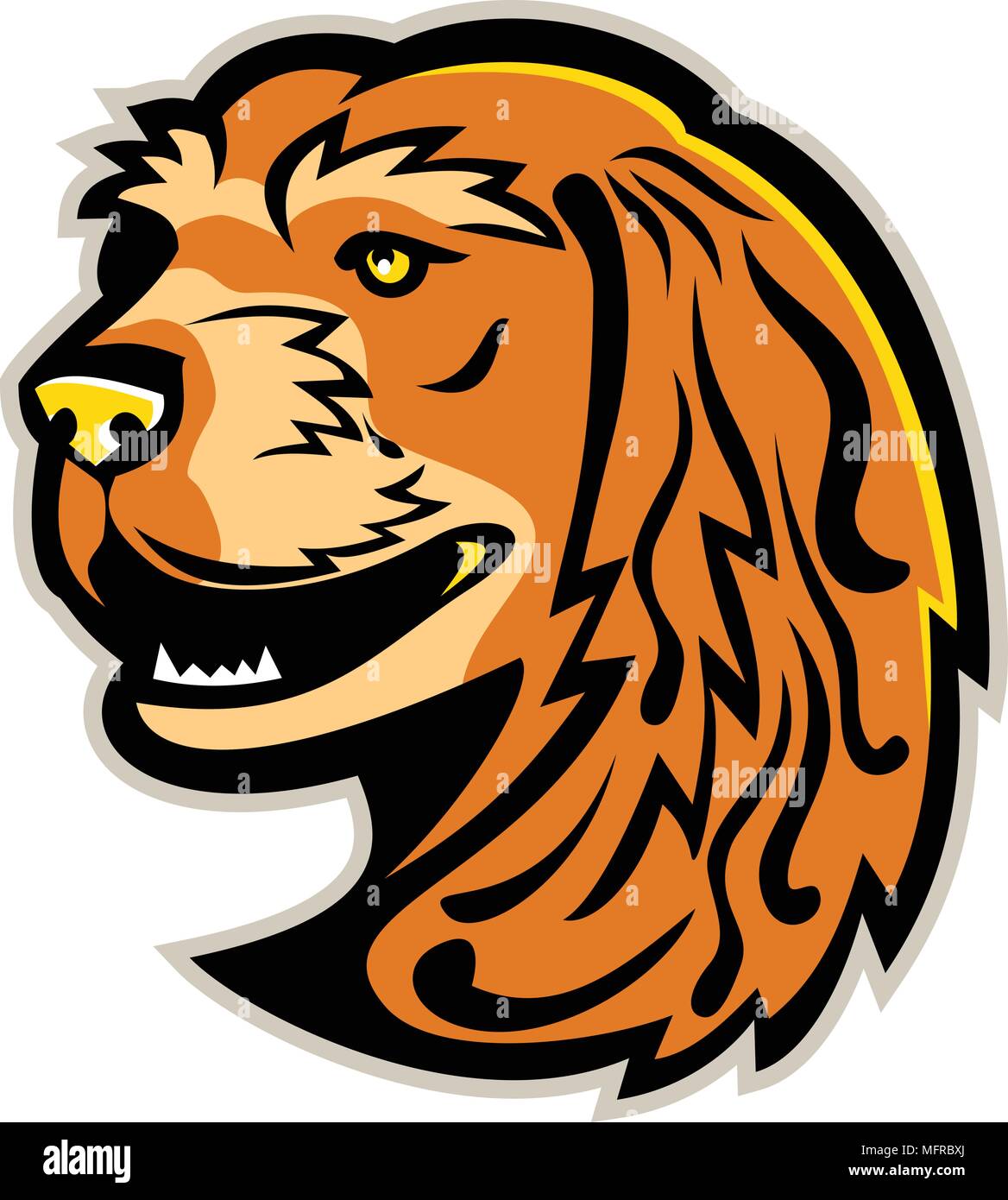 Mascot icon illustration of head of a English Cocker Spaniel, a breed ...