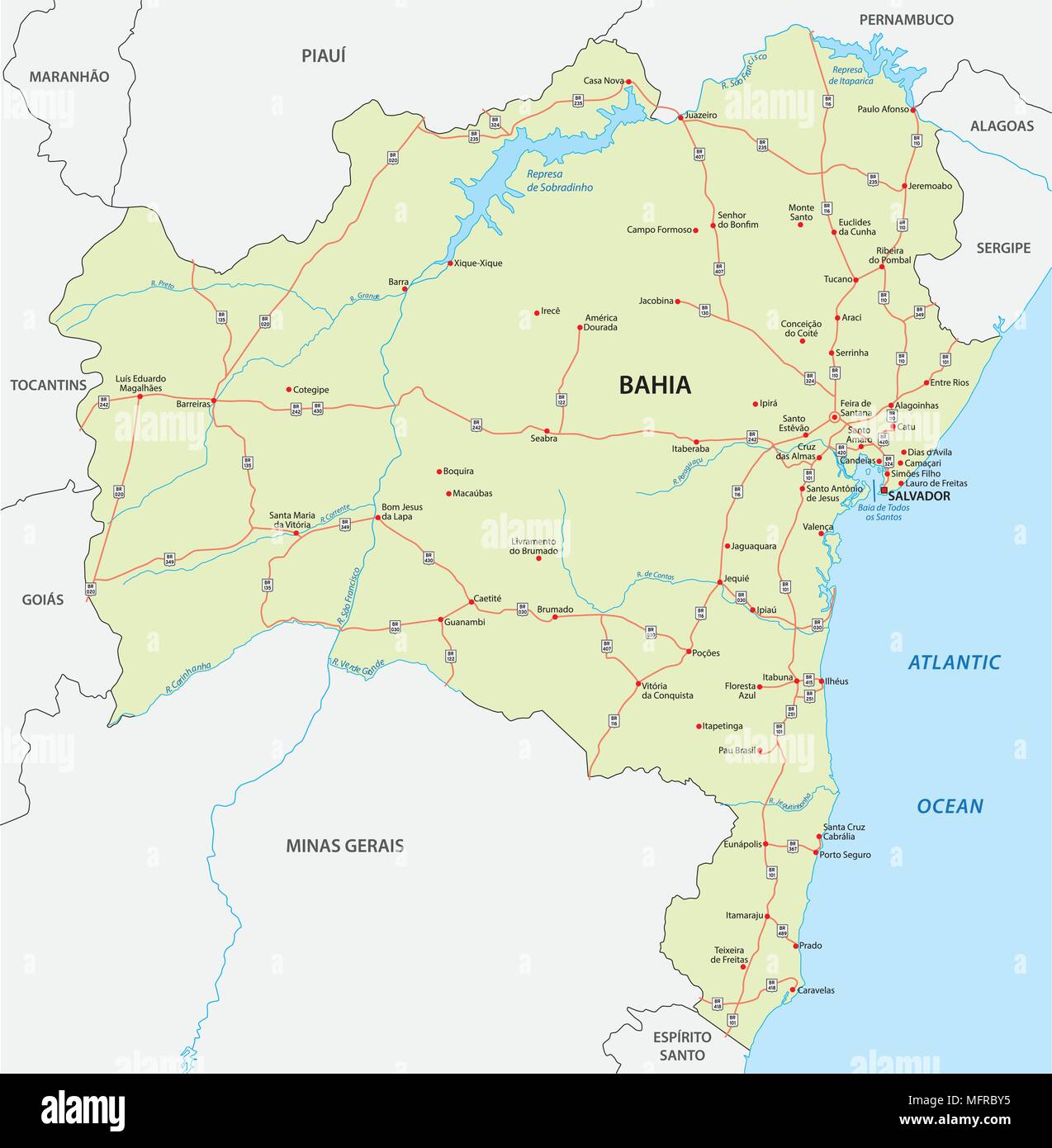 Bahia map hi-res stock photography and images - Alamy