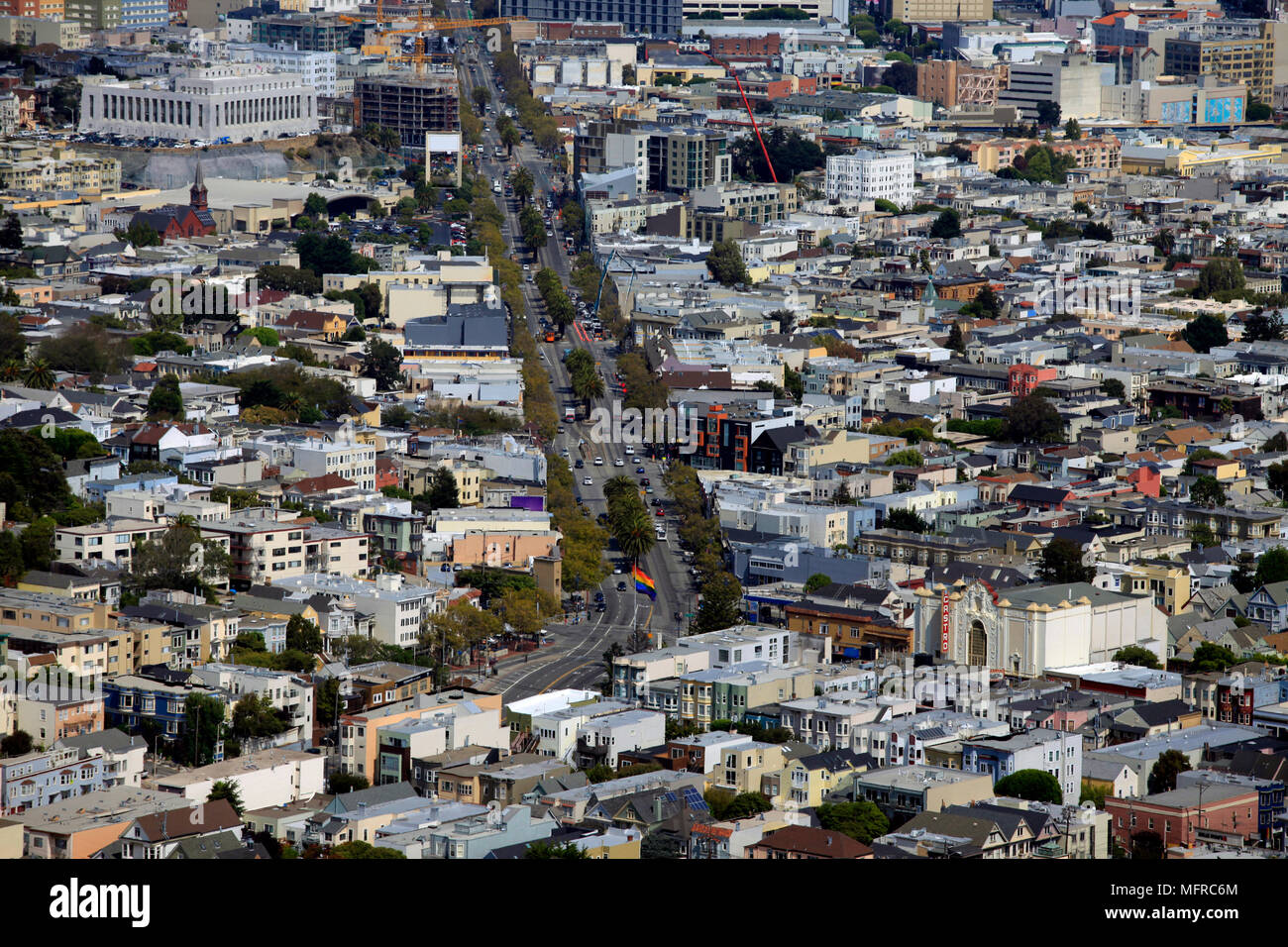 San Francisco City View. Market street Stock Photo - Alamy