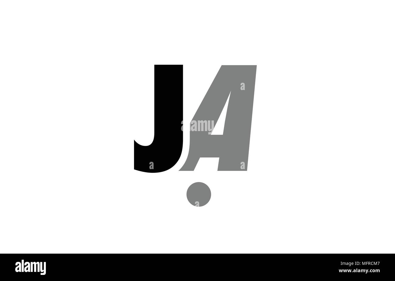 creative logo icon combination of alphabet letter ja j a in black and ...