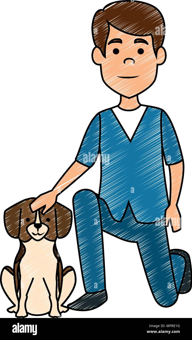 veterinary doctor with dog avatar character vector illustration design ...