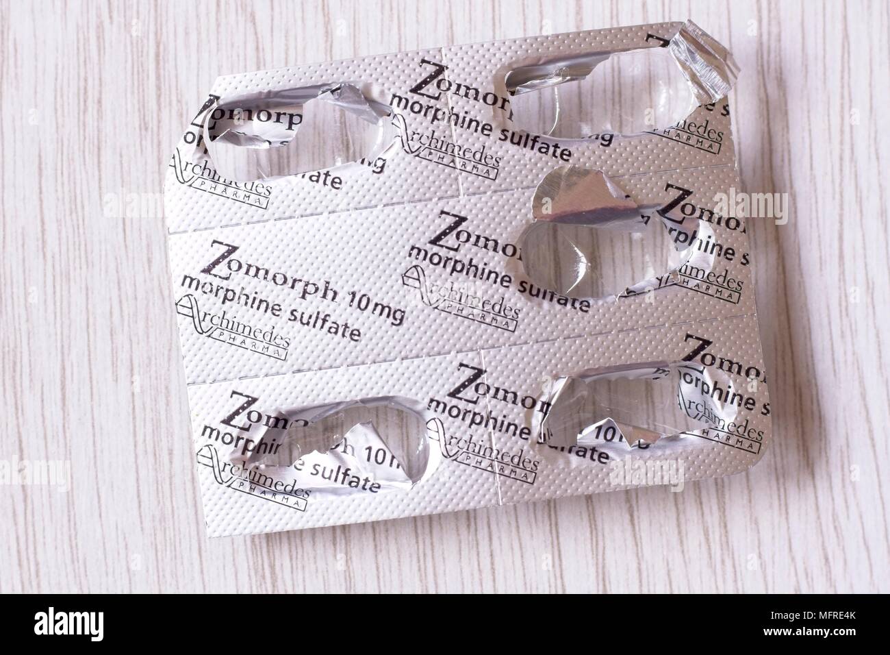 Photograph of an empty Zomorph capsules packet Stock Photo - Alamy